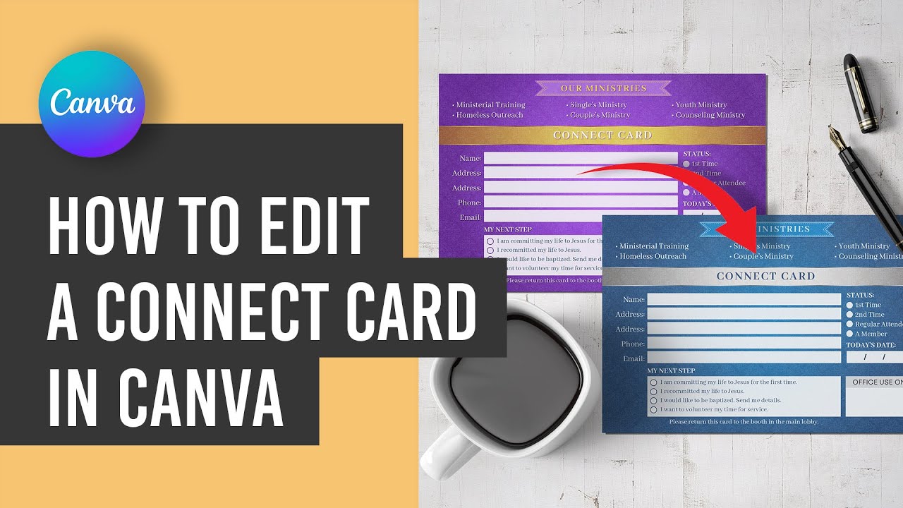 Transform Your Church Visitor Card: Easy Canva Tutorial for Blue ...