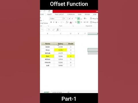OFFSET Function in EXCEL | Part-1 - YouTube