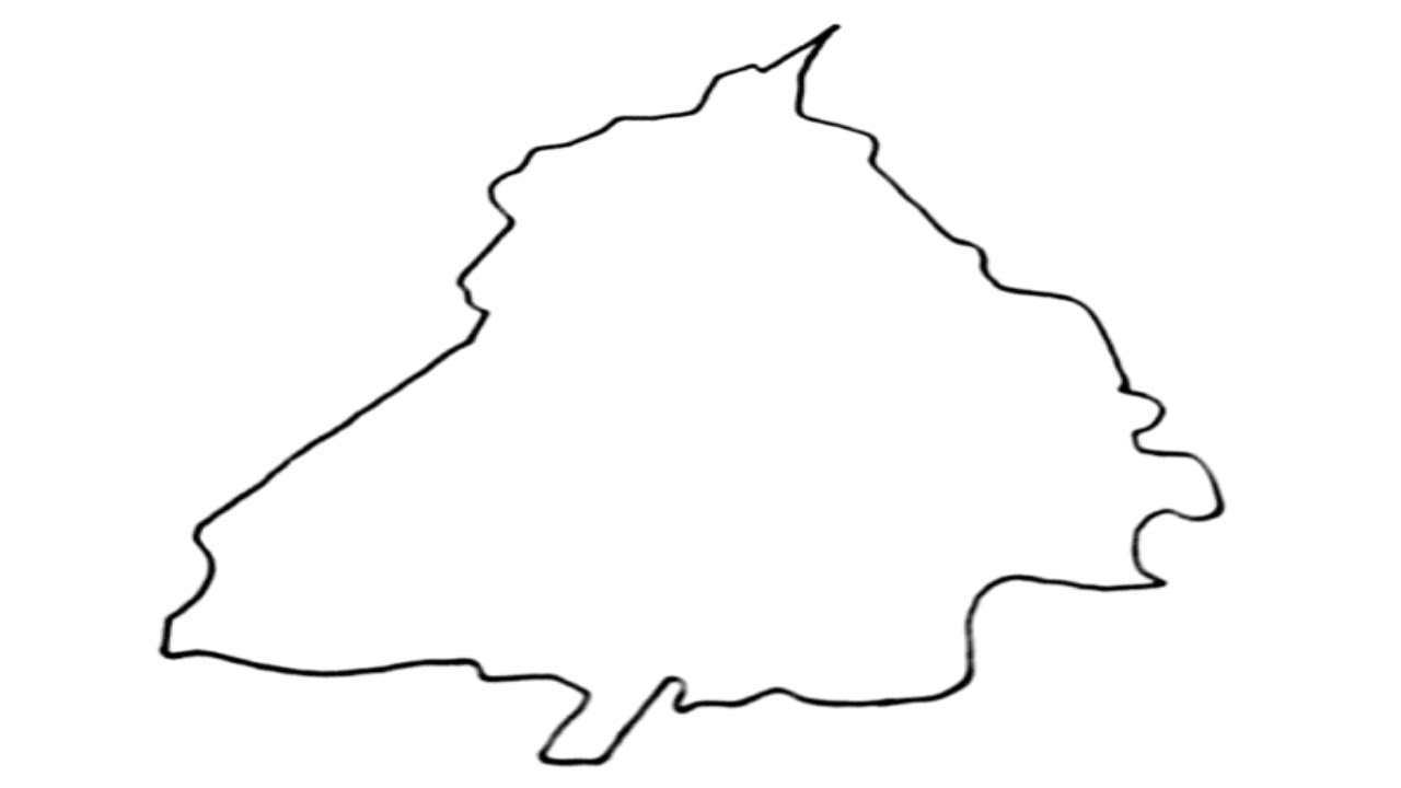 How to Draw Punjab Map Outline Step by Step | Easy Map Drawing for ...