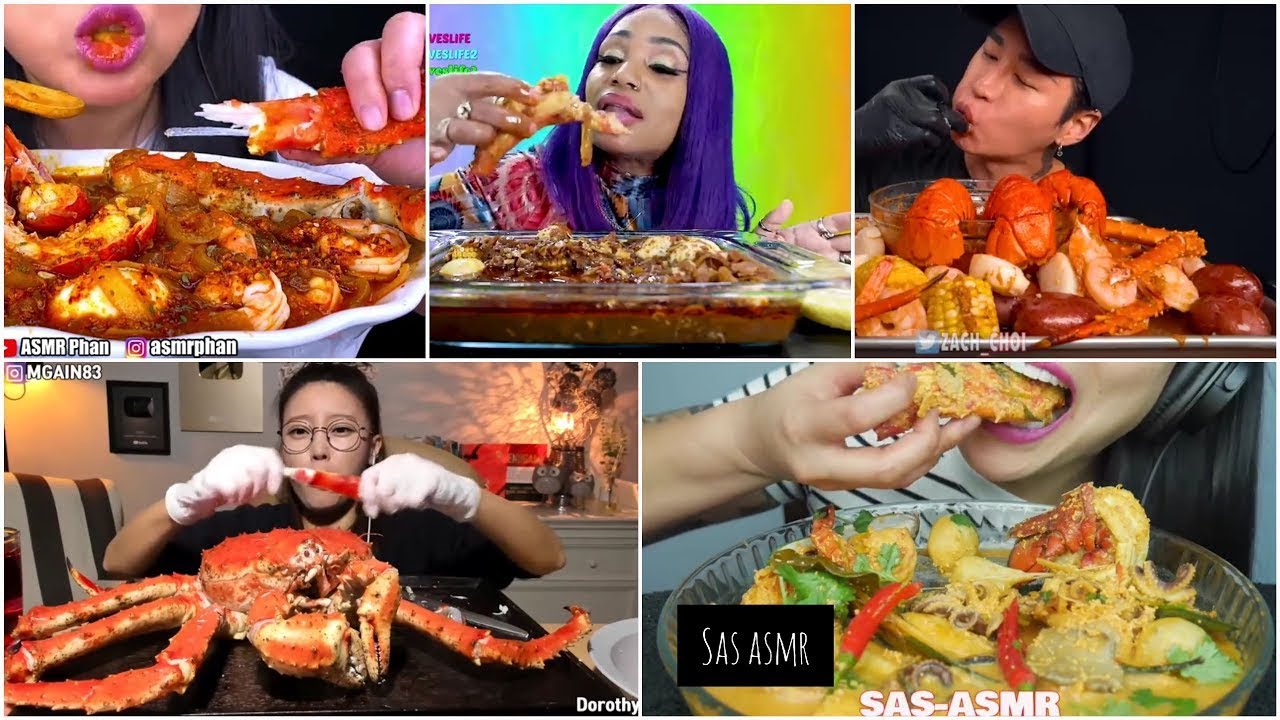SEAFOOD ASMR MUKBANG compilation - YouTube