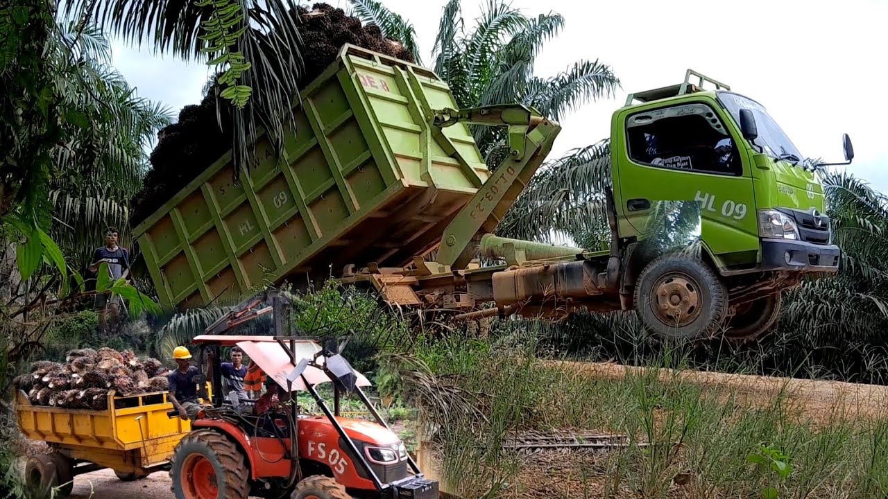 mobil dump truck amrol ini sedikit kewalahan menarik baknya yg ...