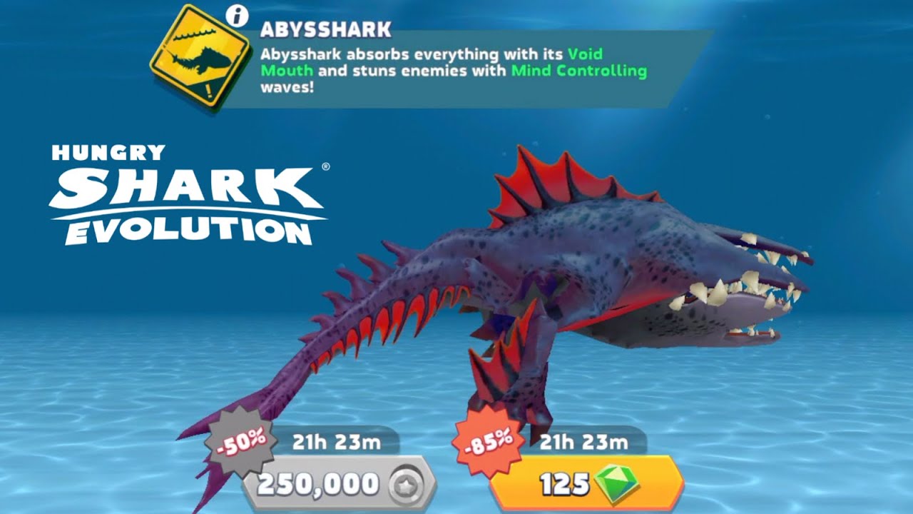 GOT NEW ENEMY ABYSSHARK 85% OFF - Hungry Shark evolut - YouTube