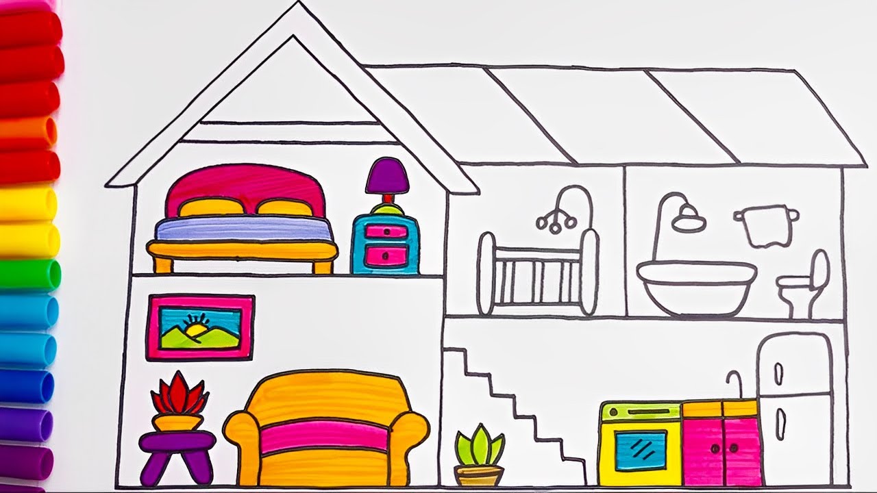 MINIATURE HOUSE DRAWING: TRY TO DRAW WHEN YOU’RE BORED! #31 - YouTube