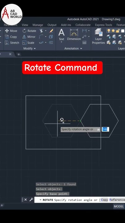 Rotate Command in Autocad | Autocad for beginners | - YouTube