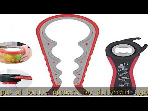 Jar Opener, 5 in 1 Multi Function Can Opener Bottle Opener Kit with Silicone Handle Easy to Use ...
