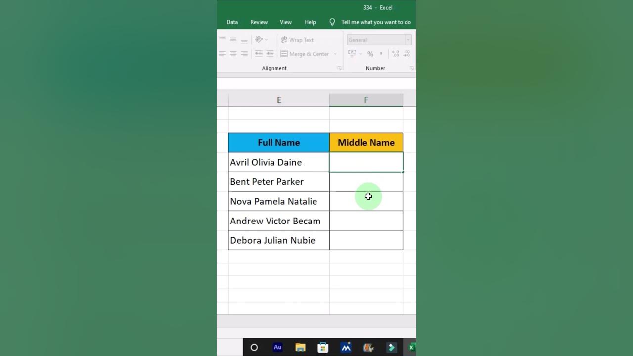 Extract Middle Name In Excel shorts YouTube extract-middle-name-in-excel-shorts-youtube