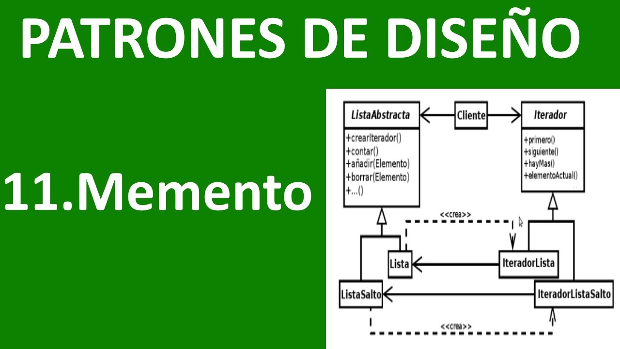 Patrones de diseño software 11. Patrón de comportamiento Memento - YouTube