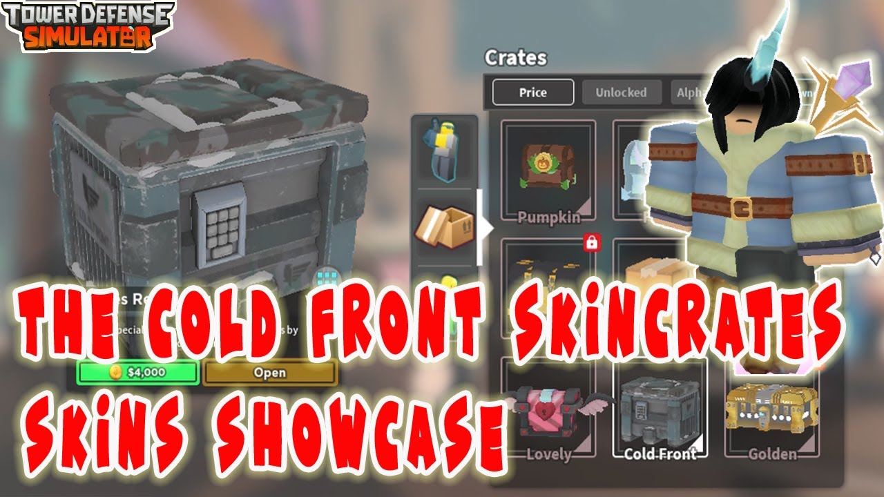 ALL COLD FRONT SKINS | SKINS SHOWCASE || TOWER DEFENSE SIMULATOR ...