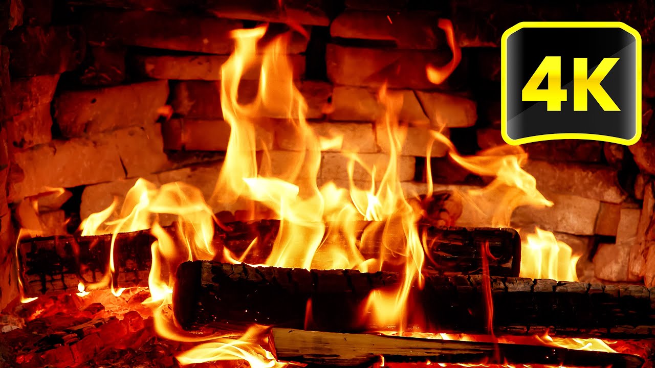 🔥 Relaxing FIREPLACE (3 Hours) with Burning Logs and Crackling Fire ...