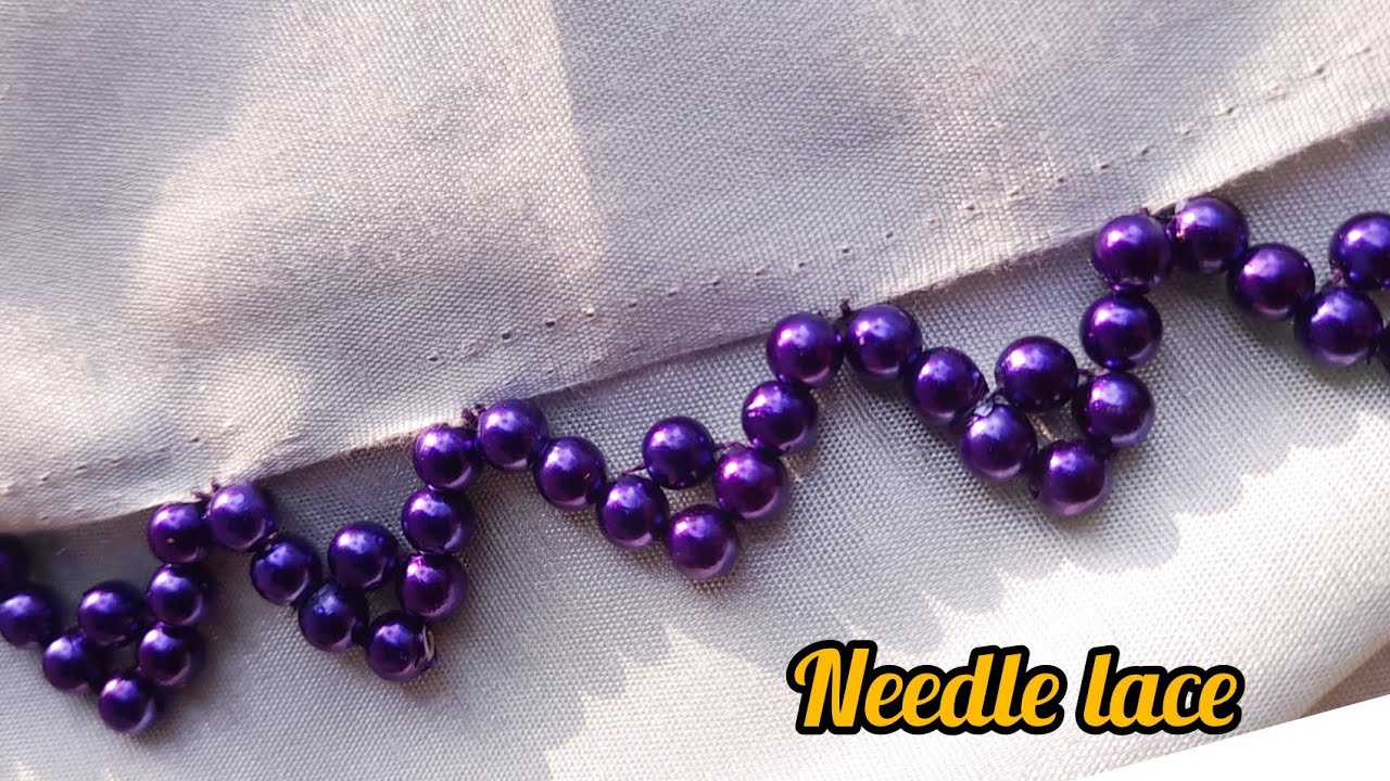 learn simple Needle Lace Design |Pearl lace|Border design |# ...