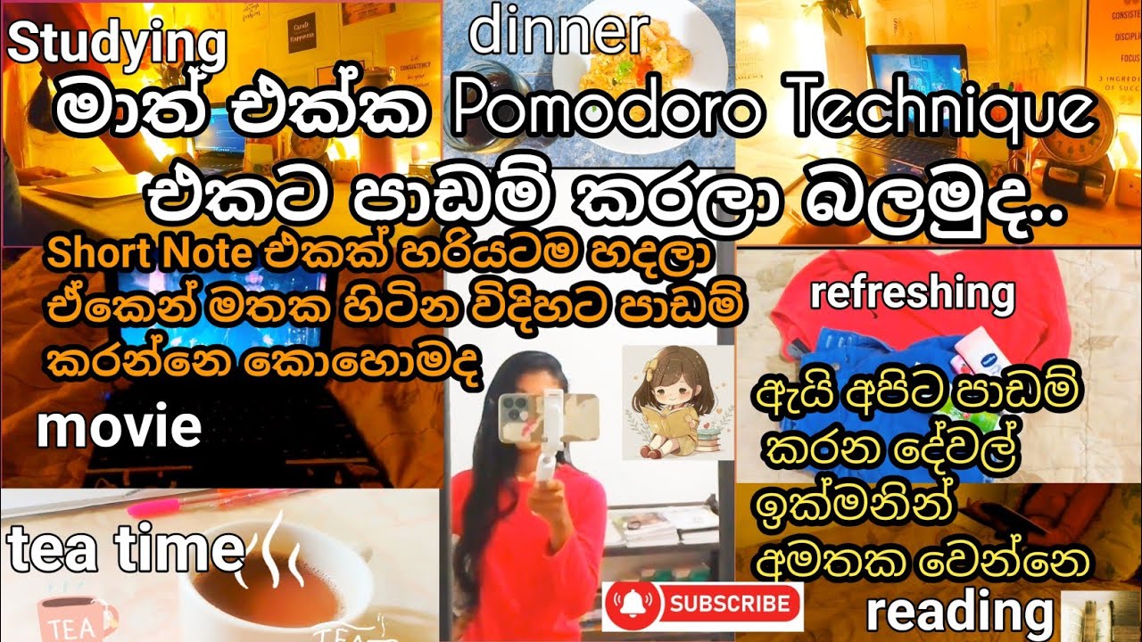 Real Time Study Vlog💛💯pomodoro techniqueඑකට පාඩම් කරමු💯🥰short note tips#study #motivation # ...