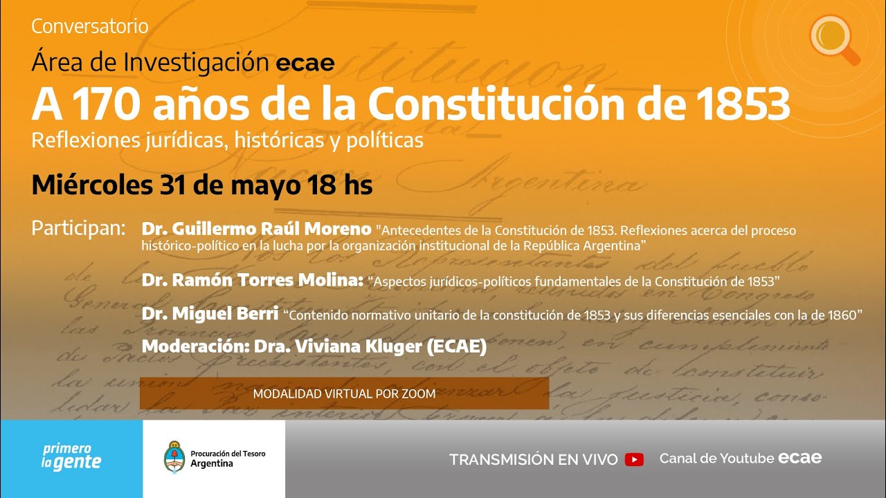 A 170 Años de la Constitución de 1853 - YouTube