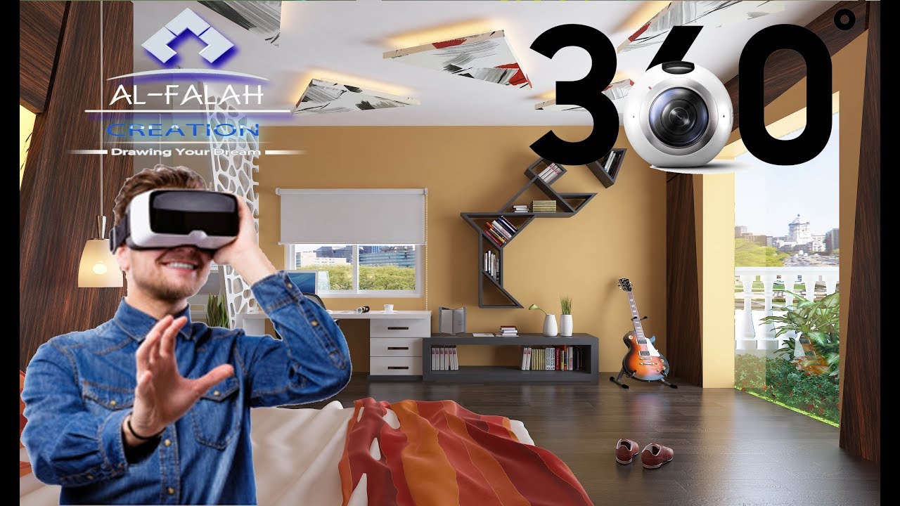 4k 360 View Children's Room Interior Design - YouTube