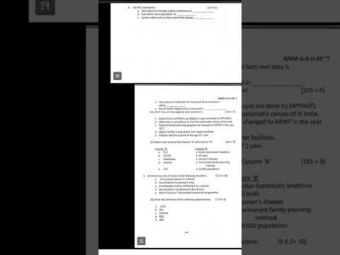GNM 3rd year question paper 👍 - YouTube