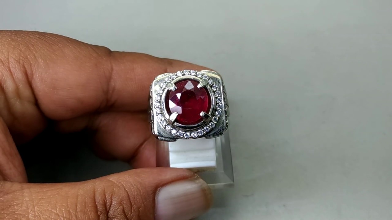Batu Cincin Ruby Merah Delima Kristal Asli Kode PP195 - YouTube
