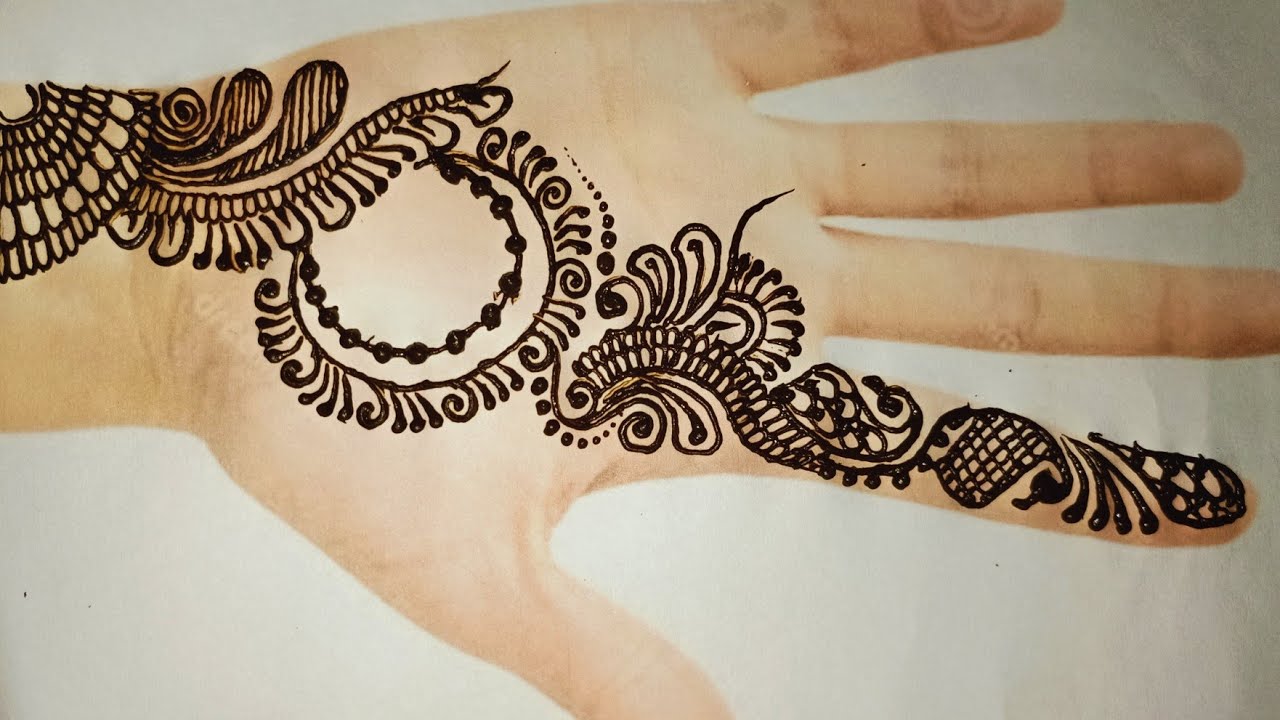 ring mehndi design with very easy patterns - YouTube