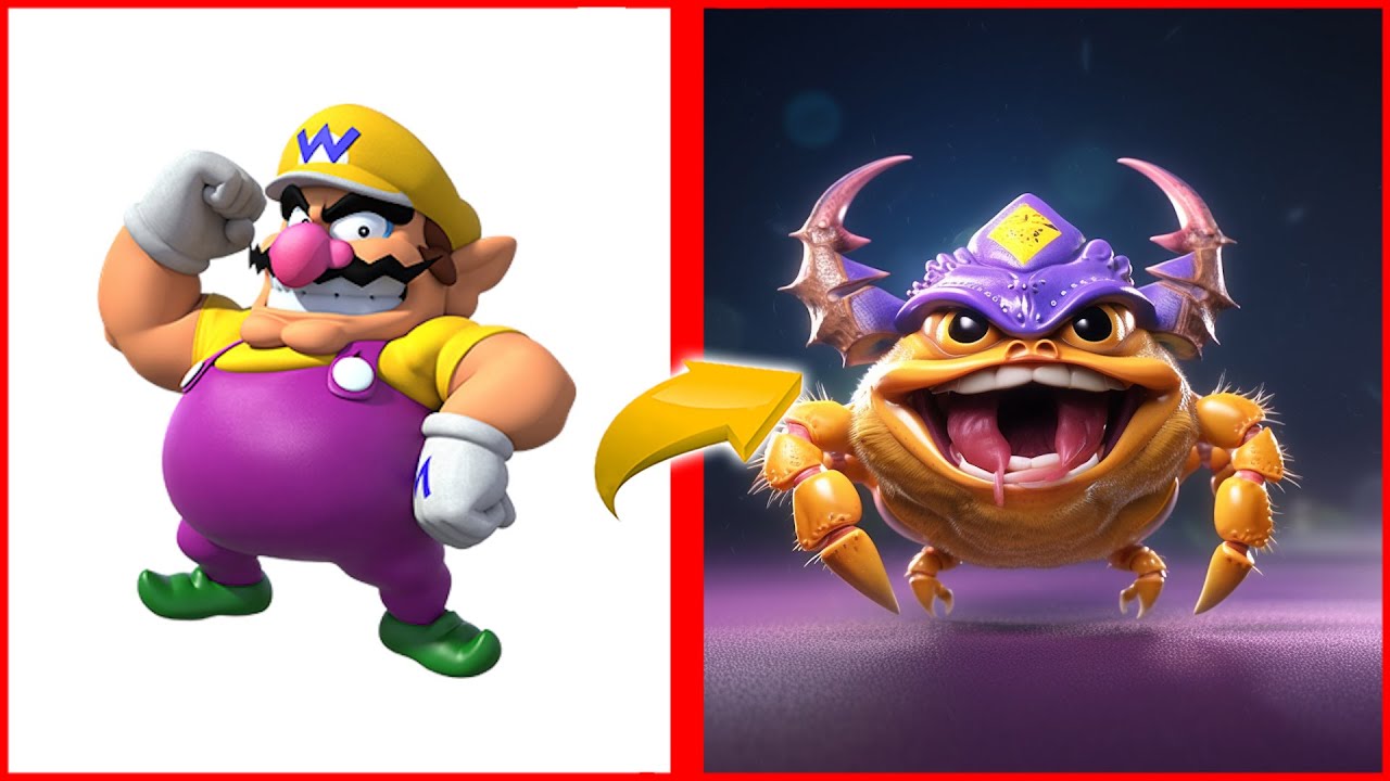 Super Mario Bros all Characters as Crab 2023 | Cartoon Characters In ...