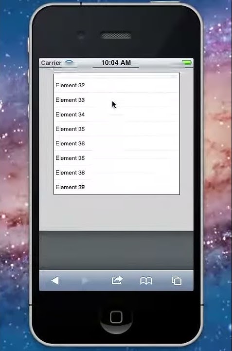 More "native" overflow-scrolling:touch (example in iOS5 mobile safari) - YouTube