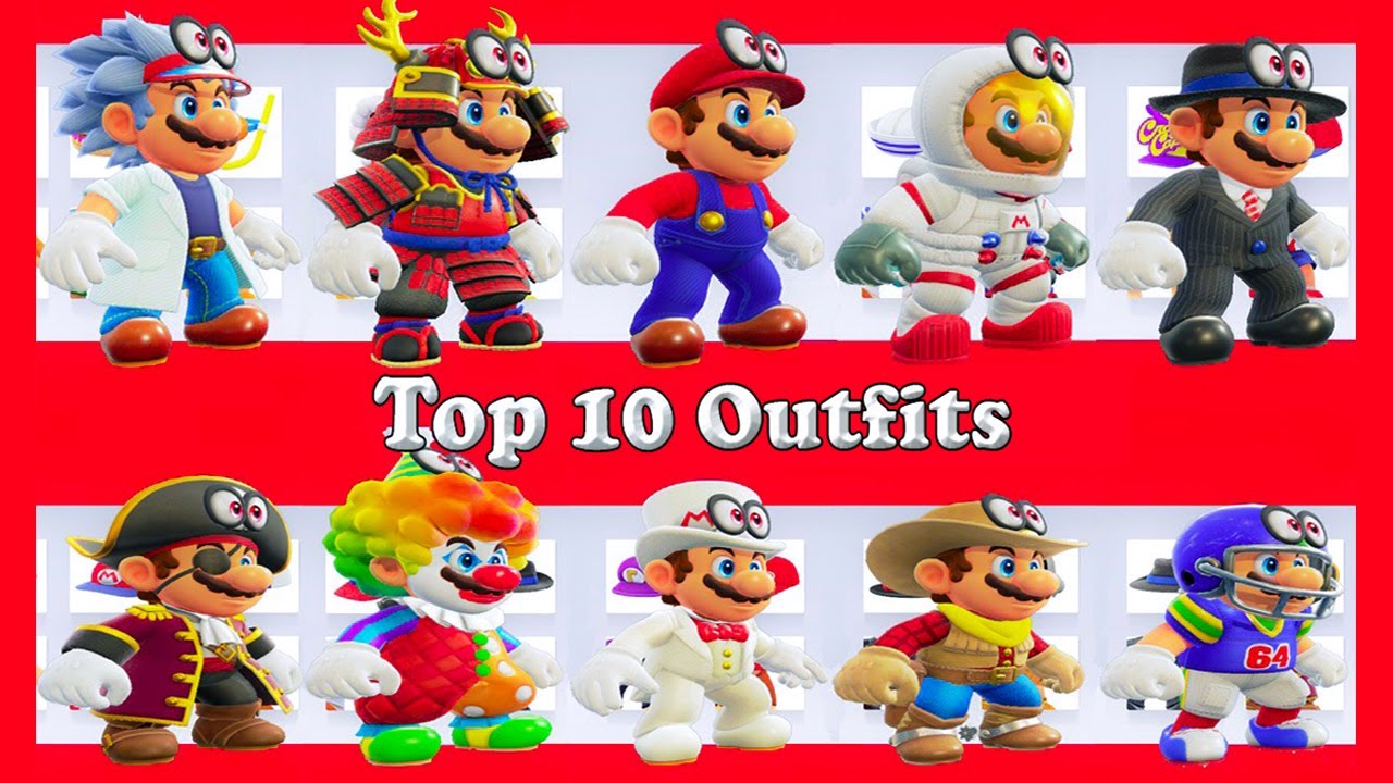 Top 10 Outfits 2020 in Super Mario Odyssey (DLC Included) - YouTube