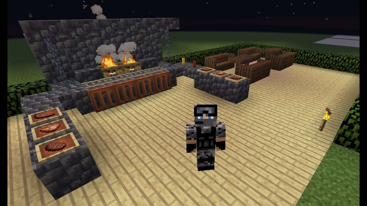 Minecraft Ideas de decoración #1 "Asador" - YouTube