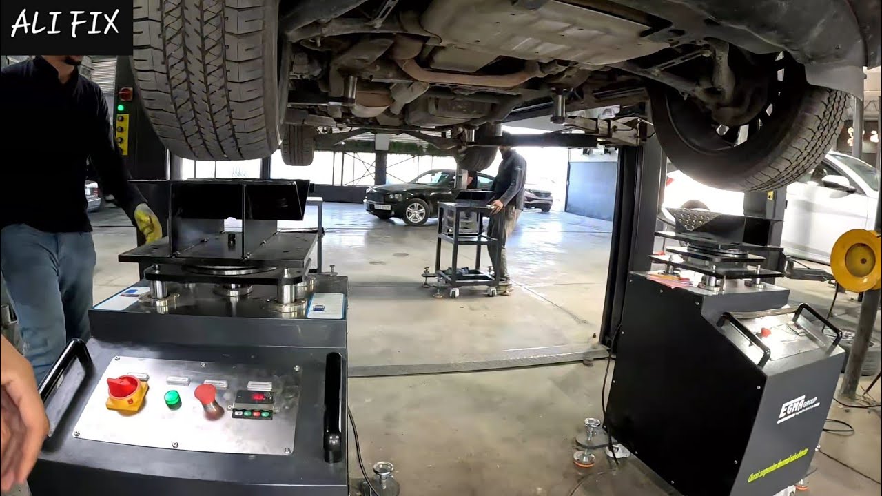 how to check front and rear suspension with vibration machine - YouTube