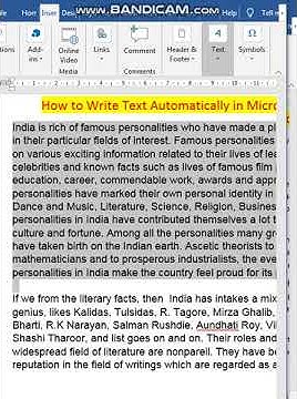 #shorts Use Auto text Function in MS Word || How to use random text Automatically #msword - YouTube