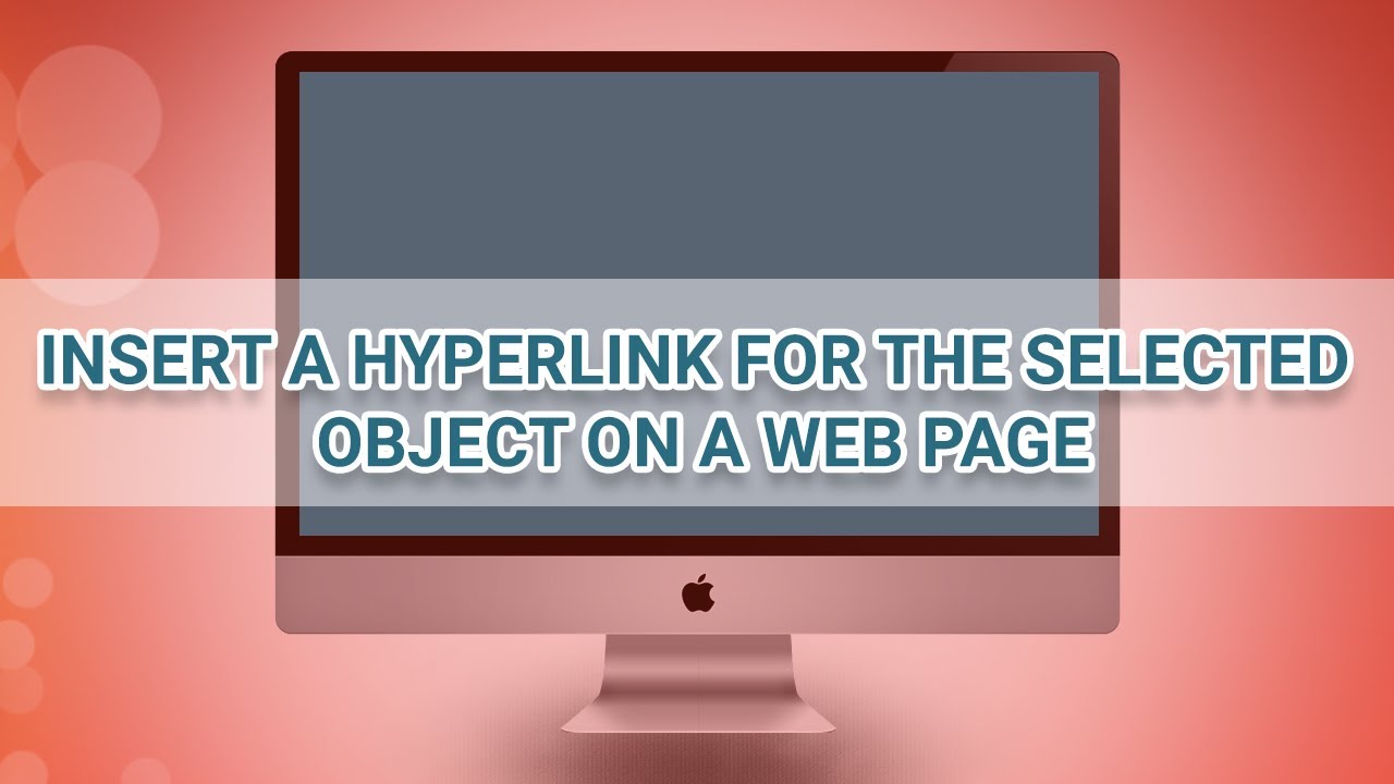 Insert a hyperlink for the selected object on a Web page shortcut key ...