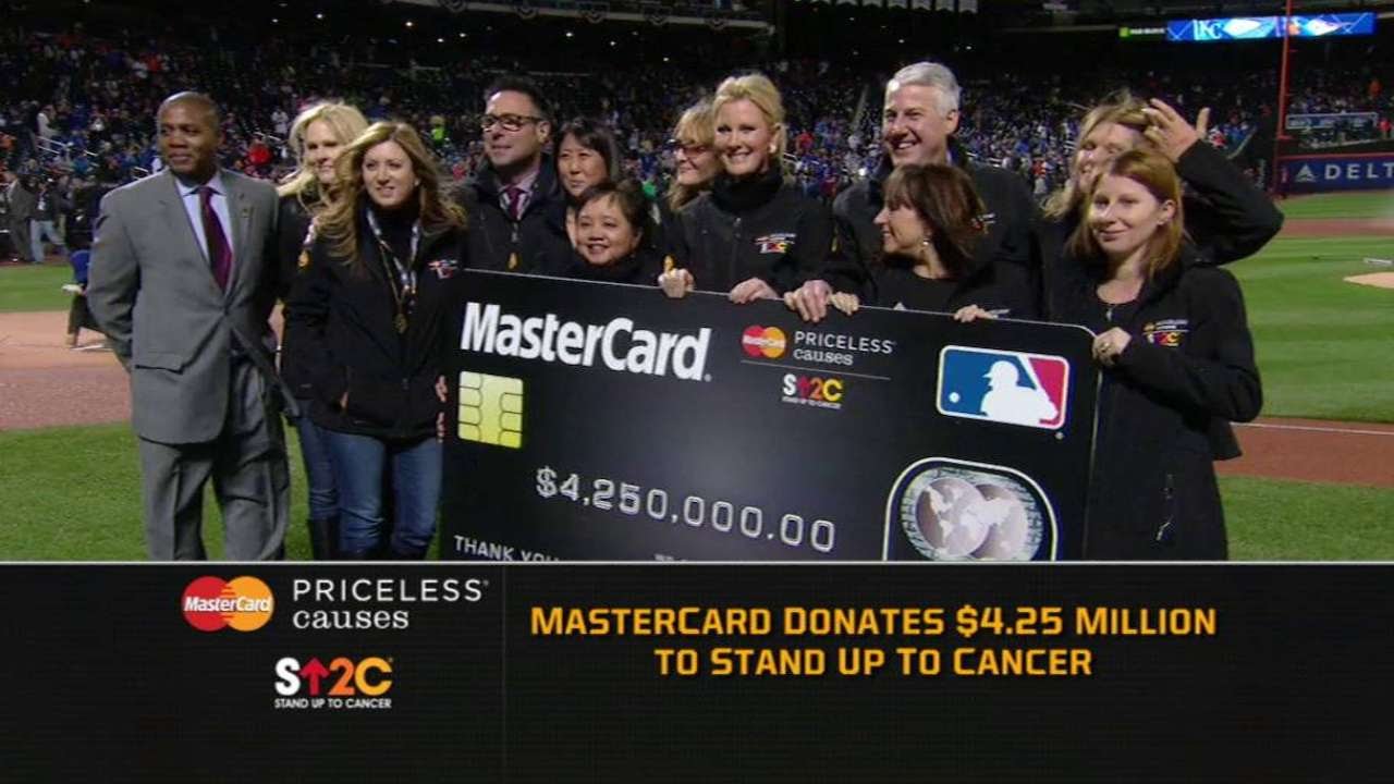 WS2015 Gm3: MasterCard presents donation to SU2C - YouTube
