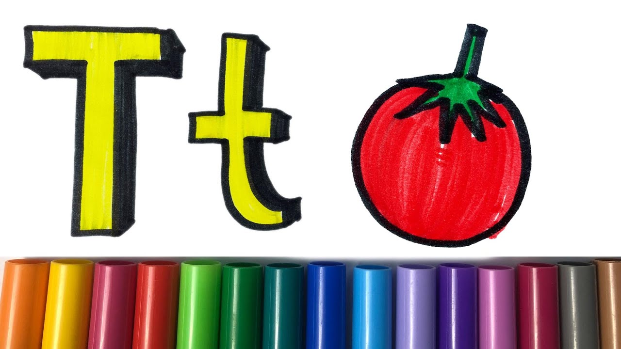 Learning letter T phonics in 1 minute drawing Crayola Color Markers ...