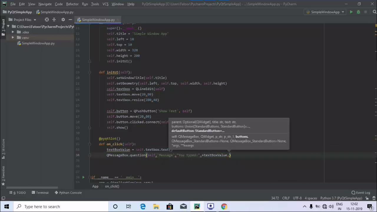 PyQt5 Menus Example - QMenuBar Class - YouTube