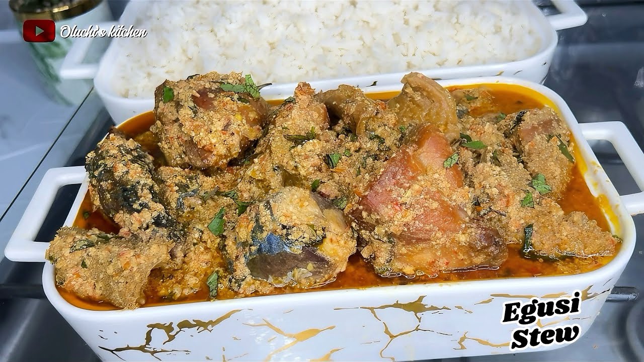 EGUSI STEW FOR RICE // How to make the perfect Egusi Stew for white ...