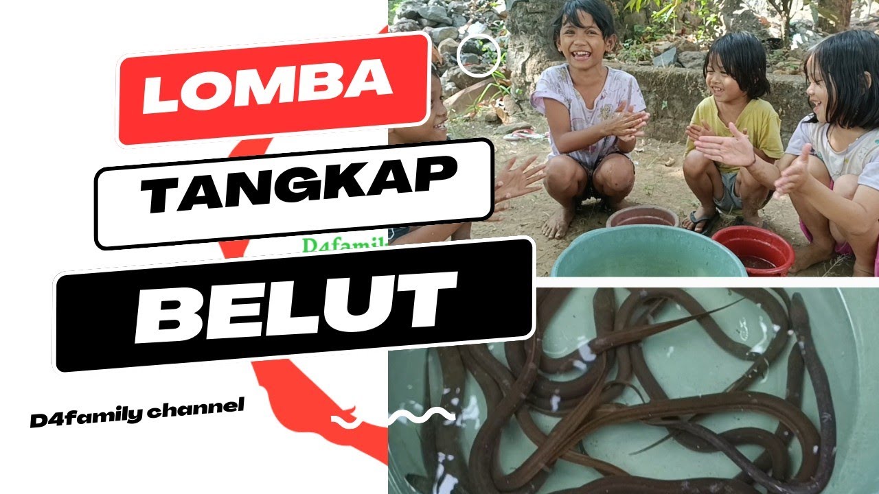 Lomba Tangkap Belut Anak anak - YouTube