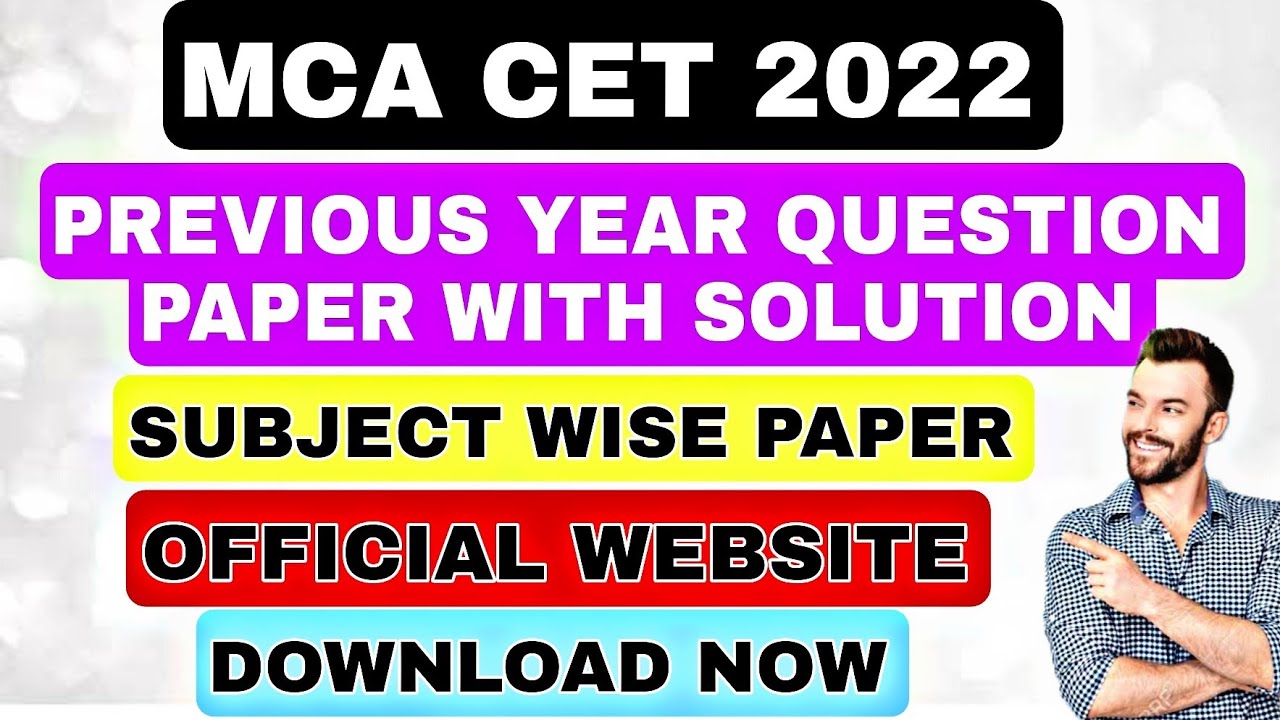 MCA CET 2022 PREVIOUS YEAR QUESTION PAPER MCA CET QUESTION PAPER WITH ...