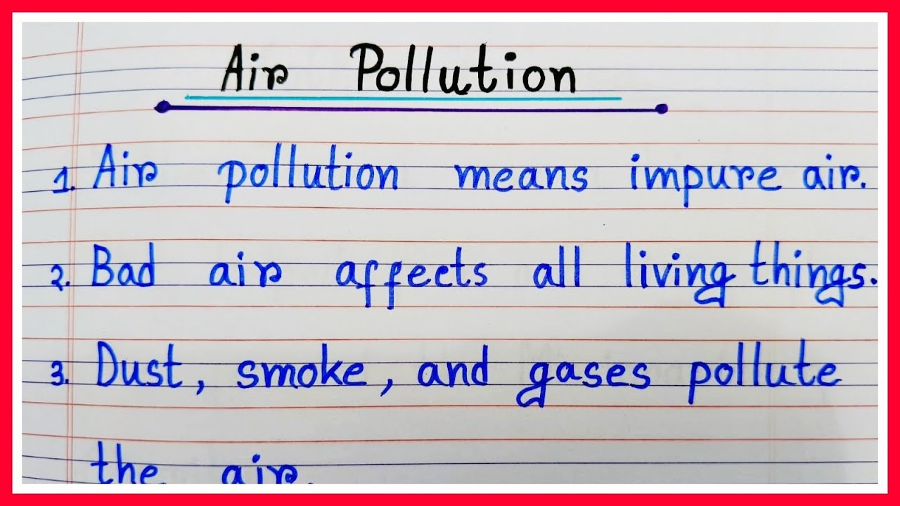5 Lines Essay On Air Pollution | Easy Sentences On Air Pollution In ...