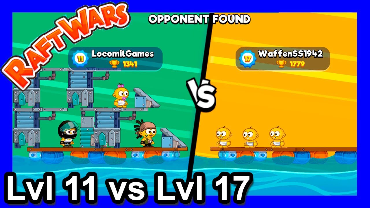 How to play Raft Wars Multiplayer - Lvl11 vs Lvl17 - poki.com - YouTube