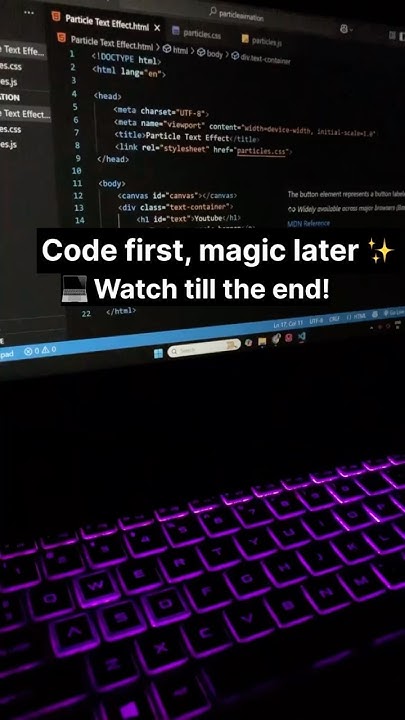 Mesmerizing Particle Text Animation using HTML CSS & JS #cssanimation - YouTube