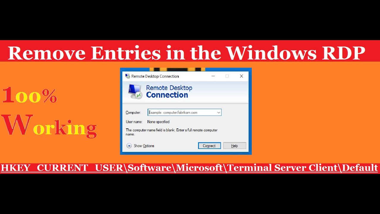 RDP Credentials Delete on History. No Log Found #Regedit - YouTube