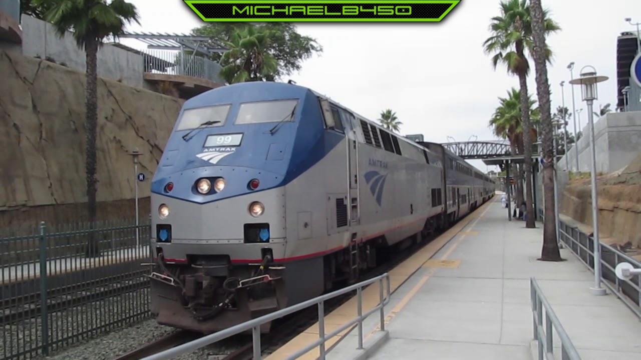 Surfliner and Coaster action at Solana Beach Station - 09-07-2018 - YouTube