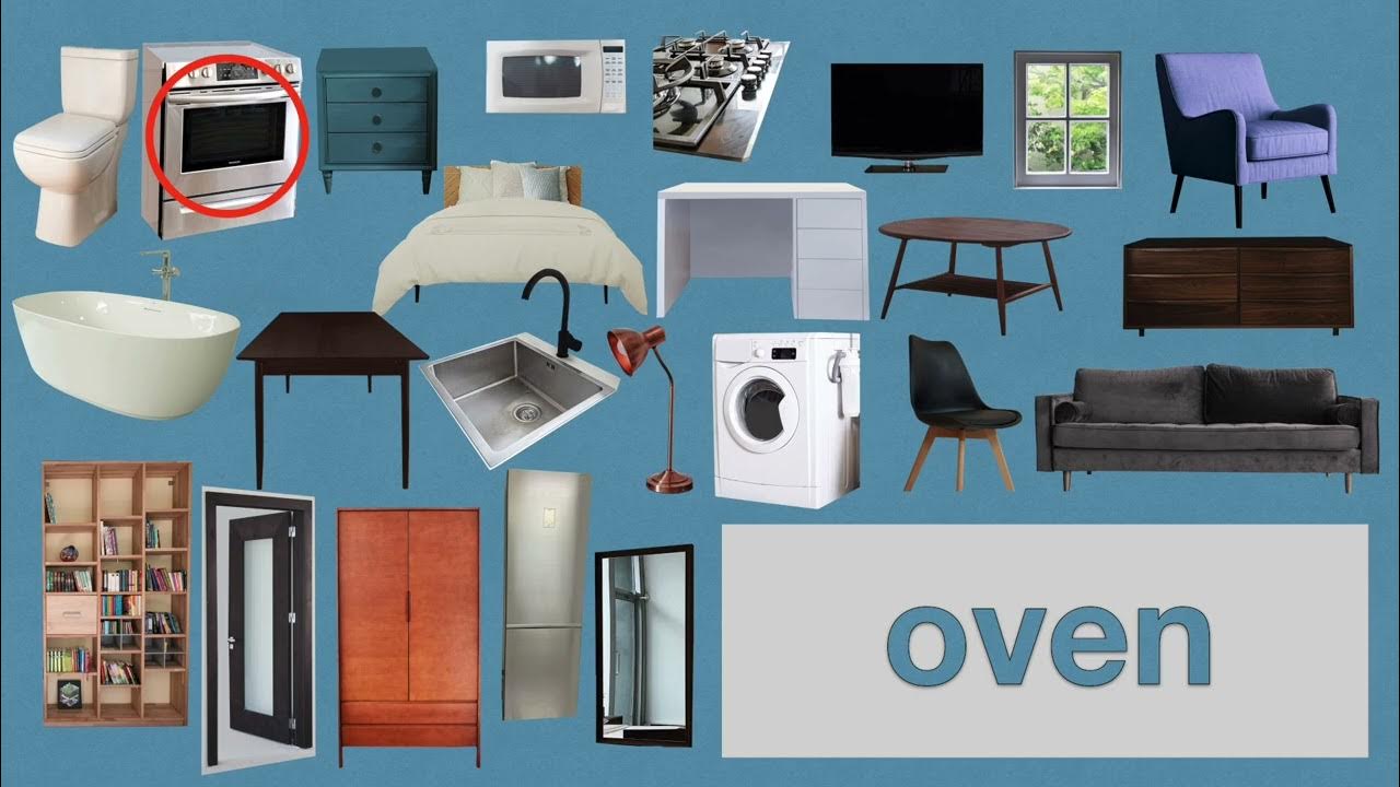 English vocabulary for beginners | Furniture and Appliances | Learn and ...