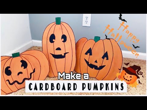 DIY | How to make Halloween pumpkin form cardboard - YouTube