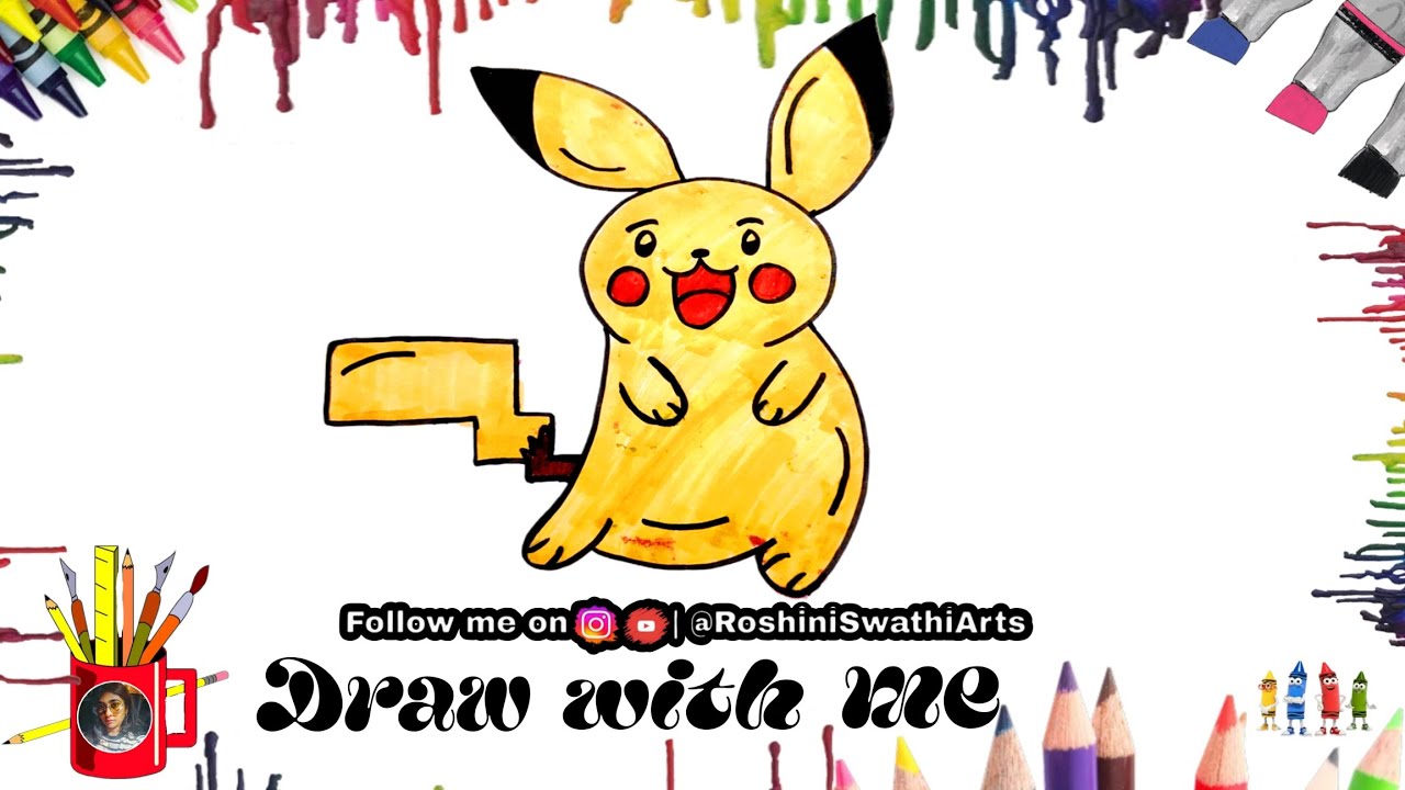 Pika Pika Pikachu drawing - step by step | pokemon pikachu | Draw with ...