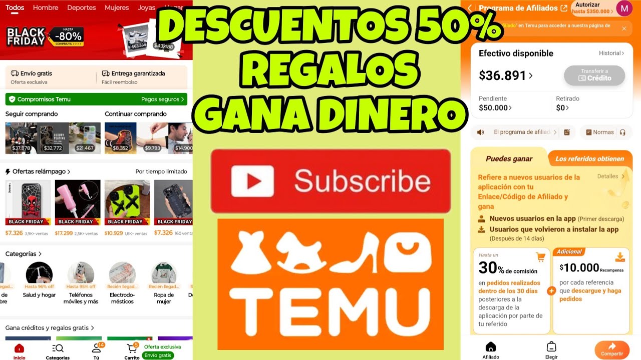 COMO GANAR DINERO CON TEMU 😱 COMO GANAR REGALOS CON TEMU GRATIS ...