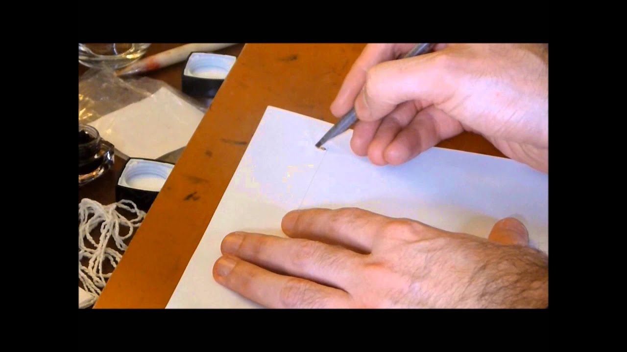 Preparing the reed-pen and ink for Persian calligraphy - YouTube