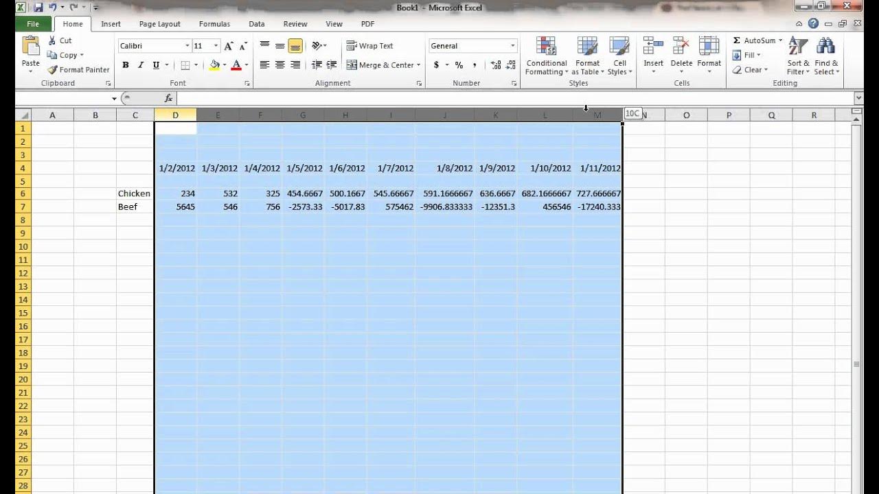 How to resize rows,columns, and basic formatting in Microsoft Excel - YouTube