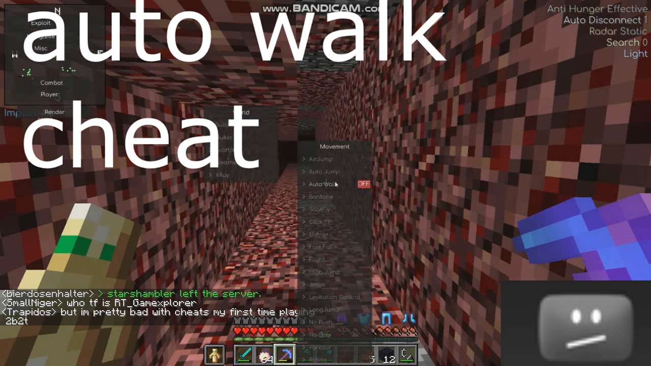 9b9t cheats : auto walk ( like auto pilot in a Tesla car) Minecraft ...