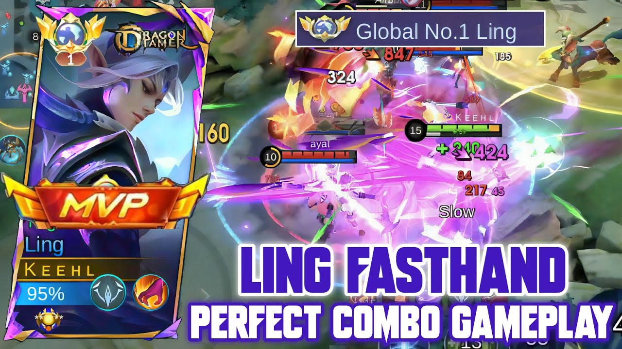 LING FASTHAND COMBO PERFECT GAMEPLAY! TOP GLOBAL LING SOLO RANK ...