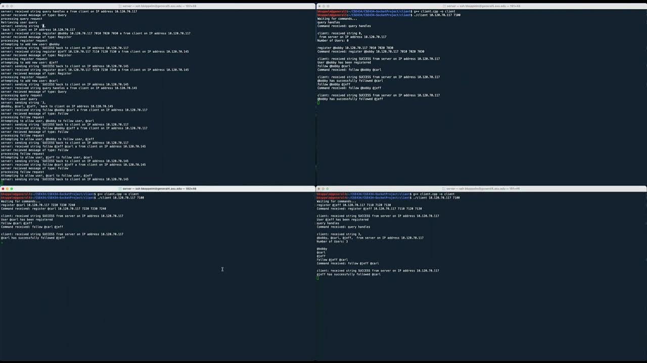 CSE 434 Socket Project Milestone Demo - YouTube