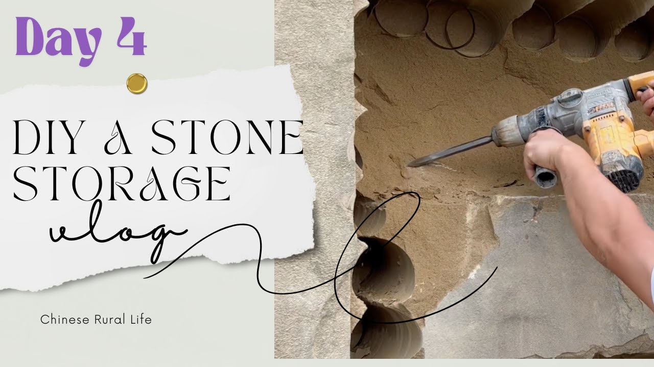 Day 4: DIY Stone House: Breaking Down the First Stone - YouTube