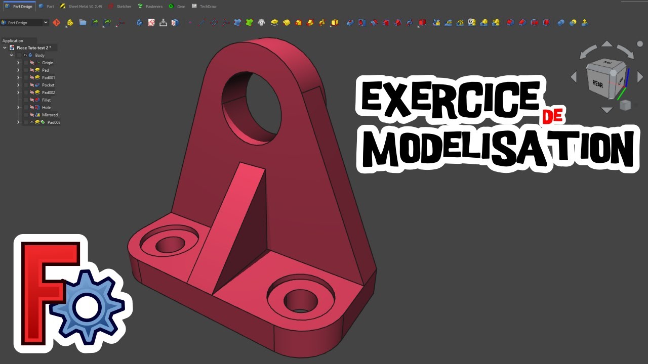 [TUTO] - FreeCAD - Exercice de modélisation #1 - YouTube
