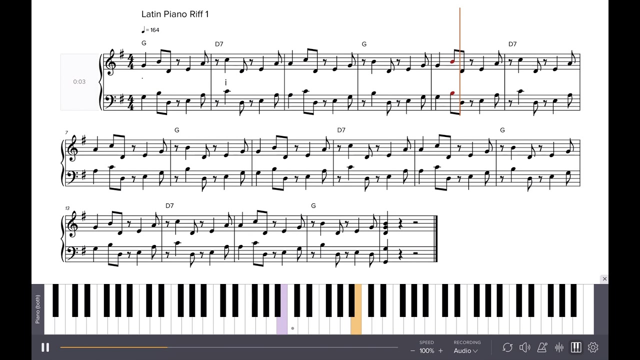 Riff 1 adapted from the book Ultimate Latin Riffs for Piano/ Keyboards ...